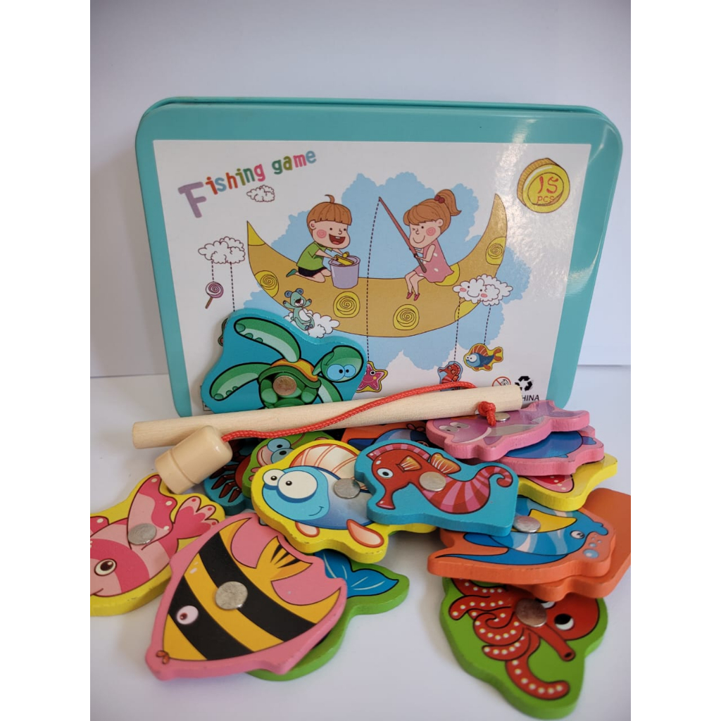Jual Mainan pancingan kayu Mainan Wooden Ikan Kayu | Shopee Indonesia