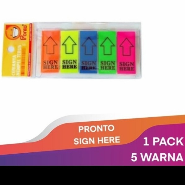 Jual Sticky Notes Pronto Sign Here (bahan plastik) | Shopee Indonesia