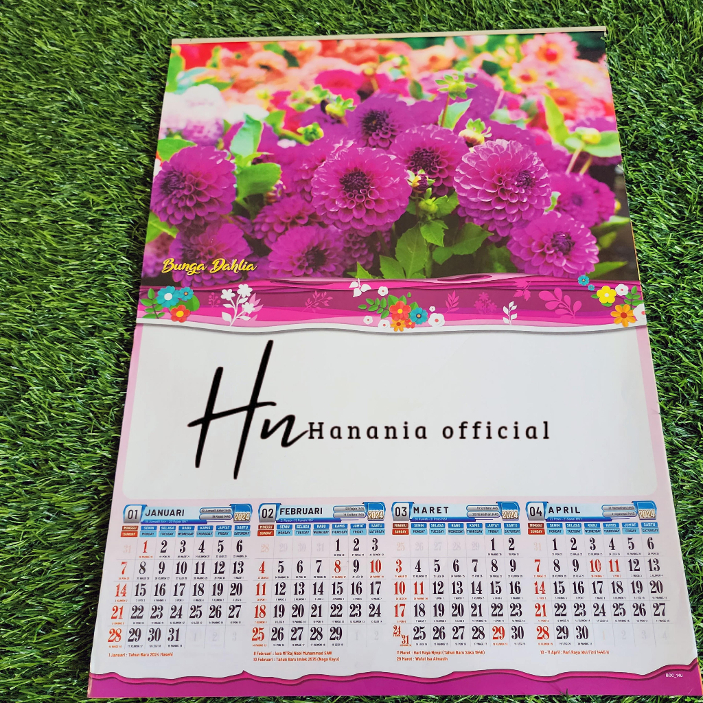 Jual KALENDER 3 LEMBAR ATAU CATUR WULAN TAHUN 2024 DENGAN MOTIF DAN ...