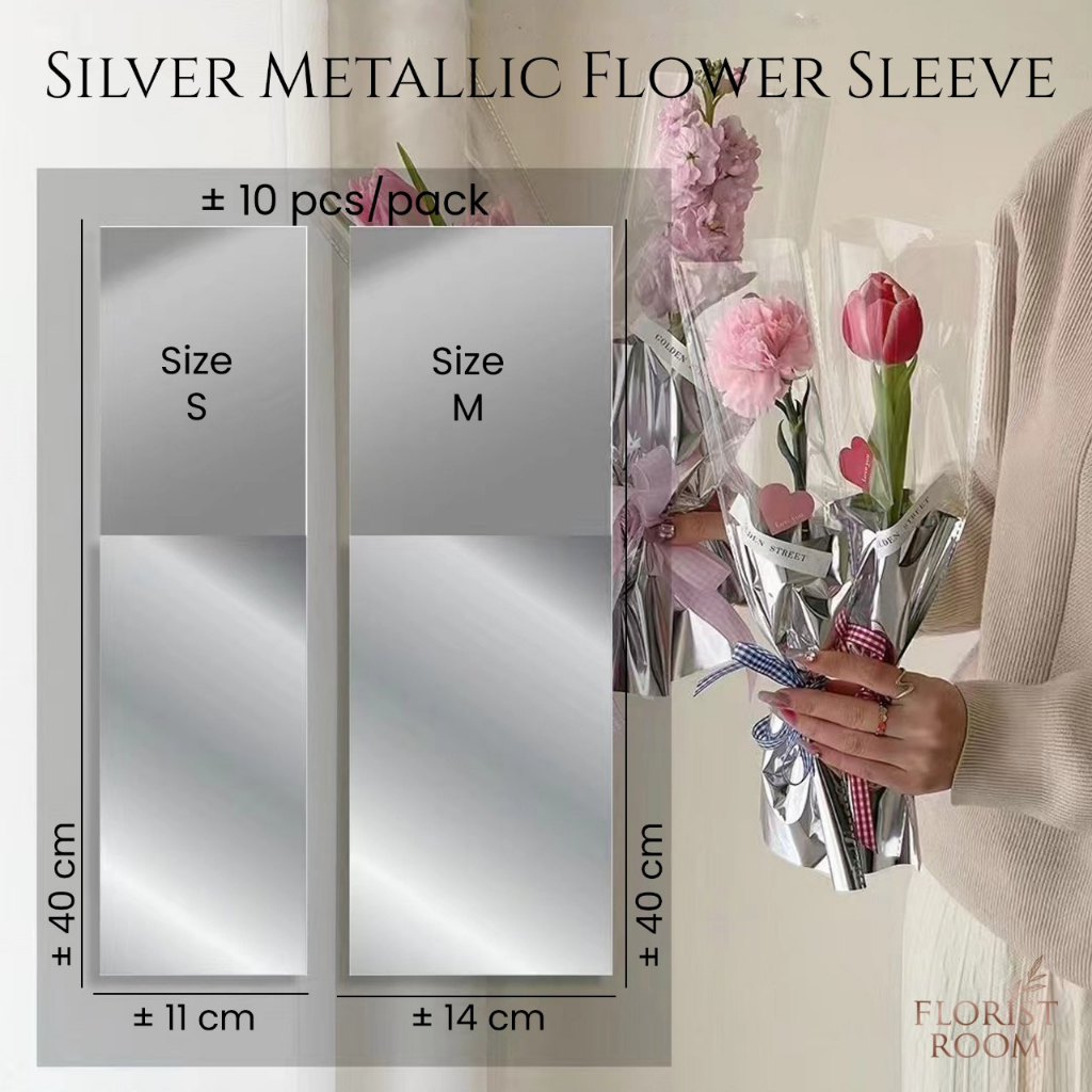 Jual Silver Metallic Flower Sleeve - Kantong Bunga | Shopee Indonesia