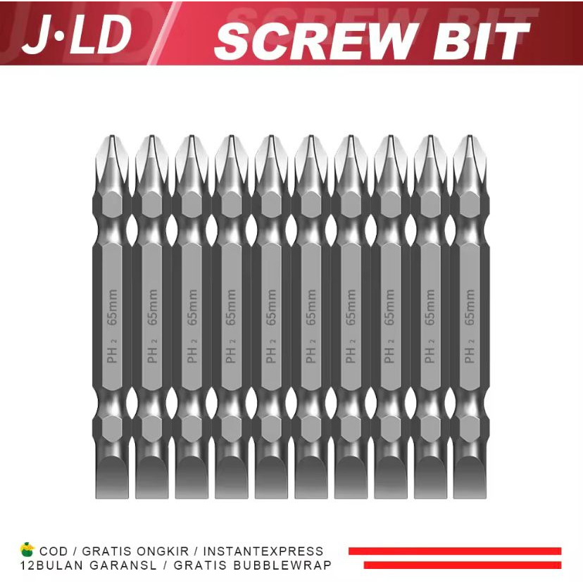 Jual JLD Mata Obeng Angin Magnet Ph2X65mm-/+ Plus Min Screwdriver Bit ...