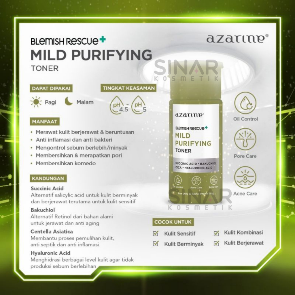 Jual Azarine New Toner Series 90ml Multi Acids Glowing | Daily Beginner ...