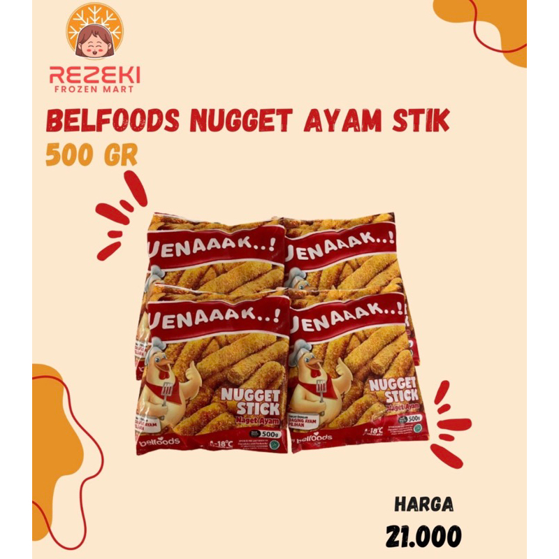 Jual Belfoods Nugget Stick 500 Gr | Naget Ayam Stik | Frozen Food Murah ...