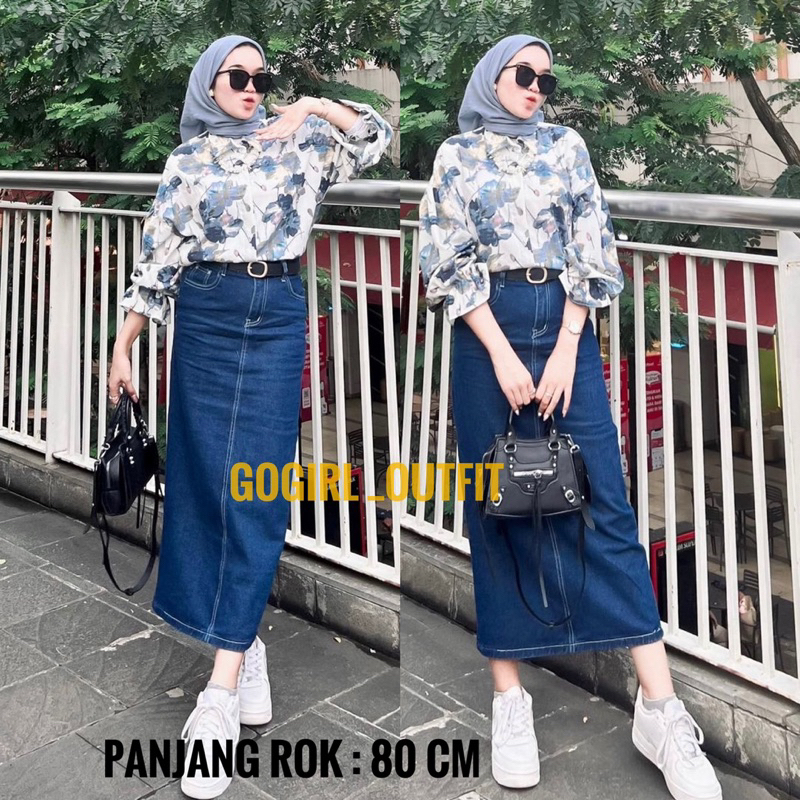 Jual ( Ready COD ) Rok Span Jeans Stretch Polos 7/8 | Span Jeans Denim ...