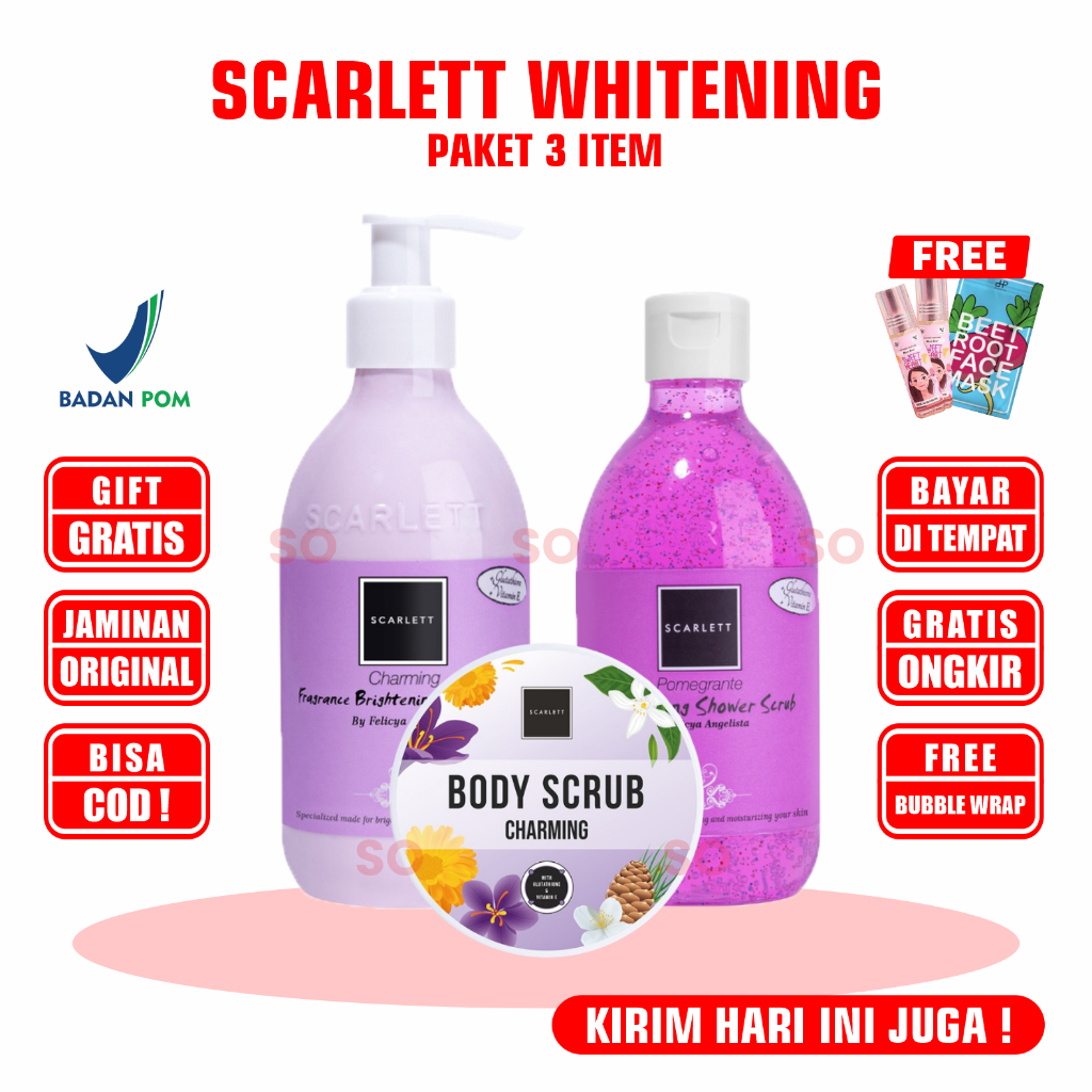Jual Scarlett Whitening Paket 3 Item [Free Bubblewrap] Original Resmi 1 ...
