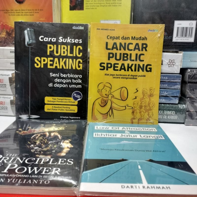 Jual Paket 4 buku cara sukses public speaking, lancar public speaking, the principles of power ...