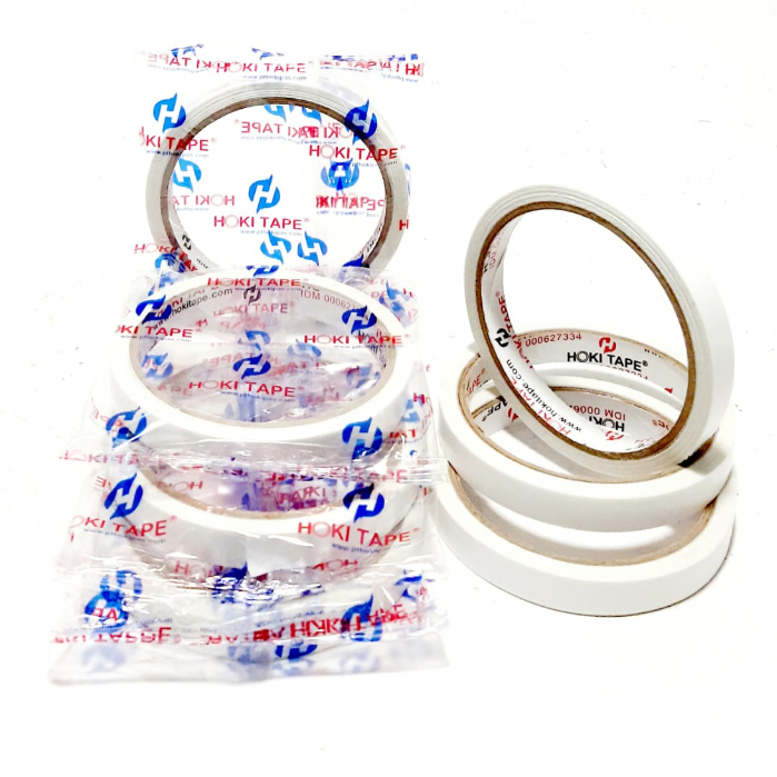 Jual Harga Per (1pcs) Double Tape Kertas Putih 1/2inchX12mmX10yard ...