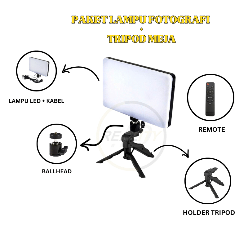 Jual [PAKET] TRIPOD LAMPU MUA MM240 FOTO PRODUK STUDIO FOTO LED CAMERA ...