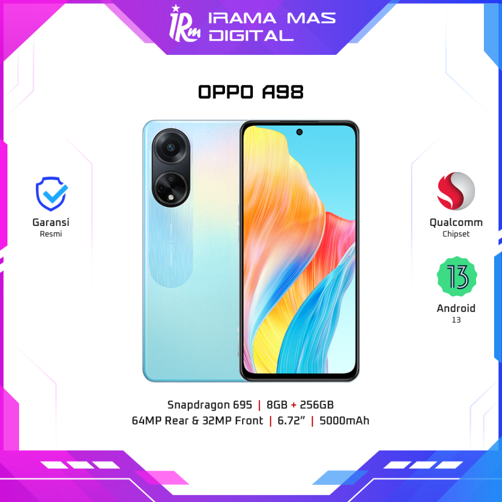 Jual OPPO A98 5G - 8GB/256GB (Black, Blue) | Shopee Indonesia