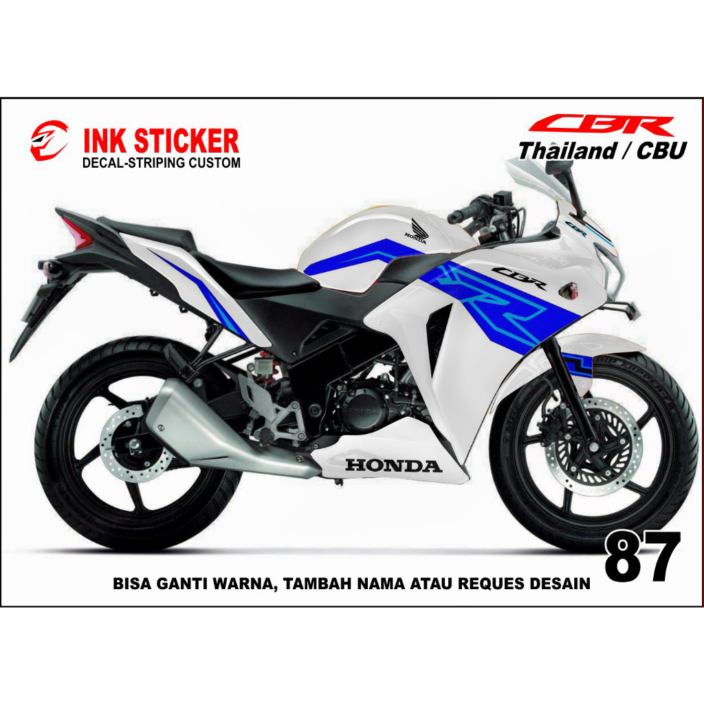 Jual Sticker Decal CBR THAILAND, CBR CBU 150R / 250R Desain 87 fullbody ...