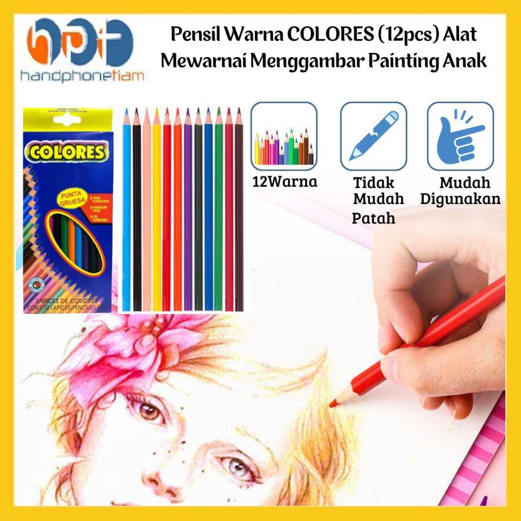 Jual Pensil Warna COLORES (12pcs) Peralatan Mewarnai Menggambar ...