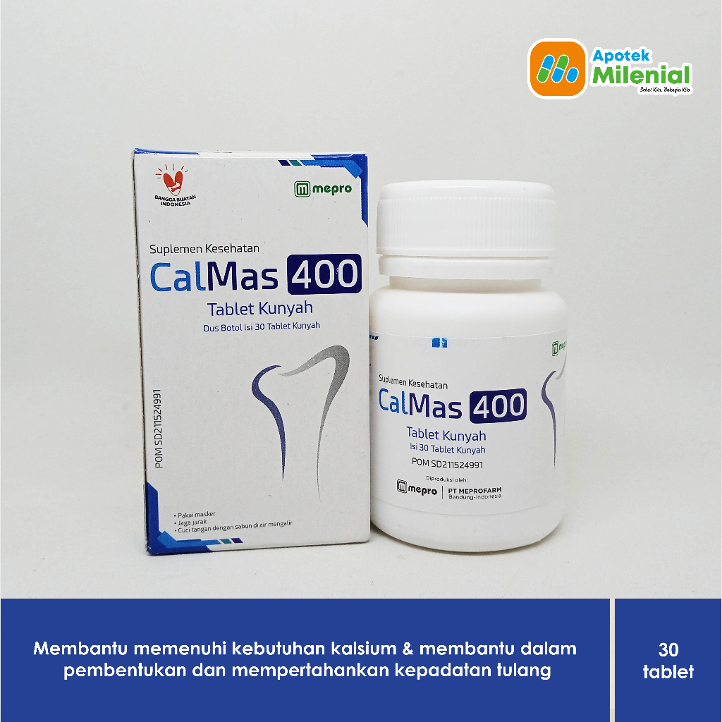 Jual Calmas 400 Mg Botol Isi 30 Tablet / Calcium 400 mg | Shopee Indonesia