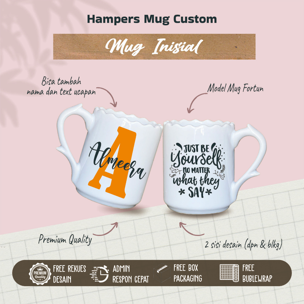 Jual Mug Inisial Nama / Mug Custom Nama / Cetak Souvenir Mug Gelas Kado ...