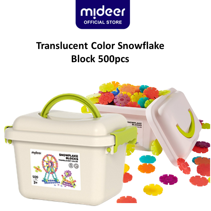 Jual Mideer Translucent Color Snowflake Blocks 500pcs Mainan Edukasi ...