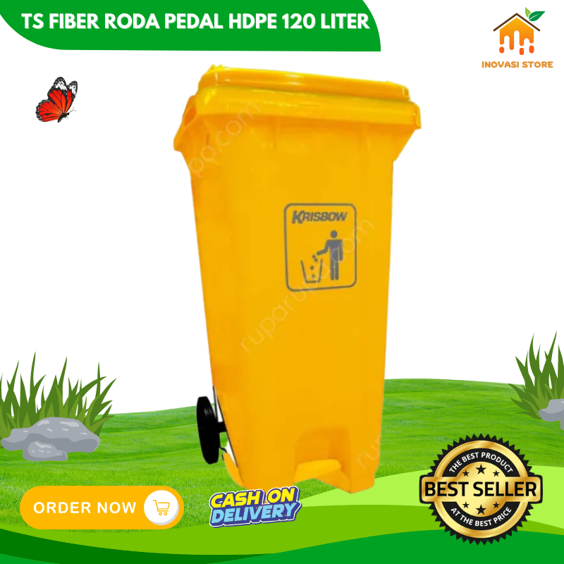 Jual TEMPAT SAMPAH PLASTIK 120 LITER HDPE KUNING | Shopee Indonesia