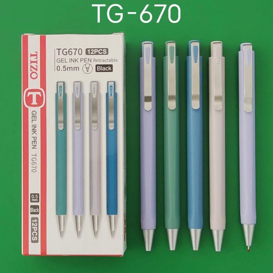 Jual Bolpen Gel Tizo TG670 / TG670 Retractable Gel Pen 0.5mm | Shopee ...