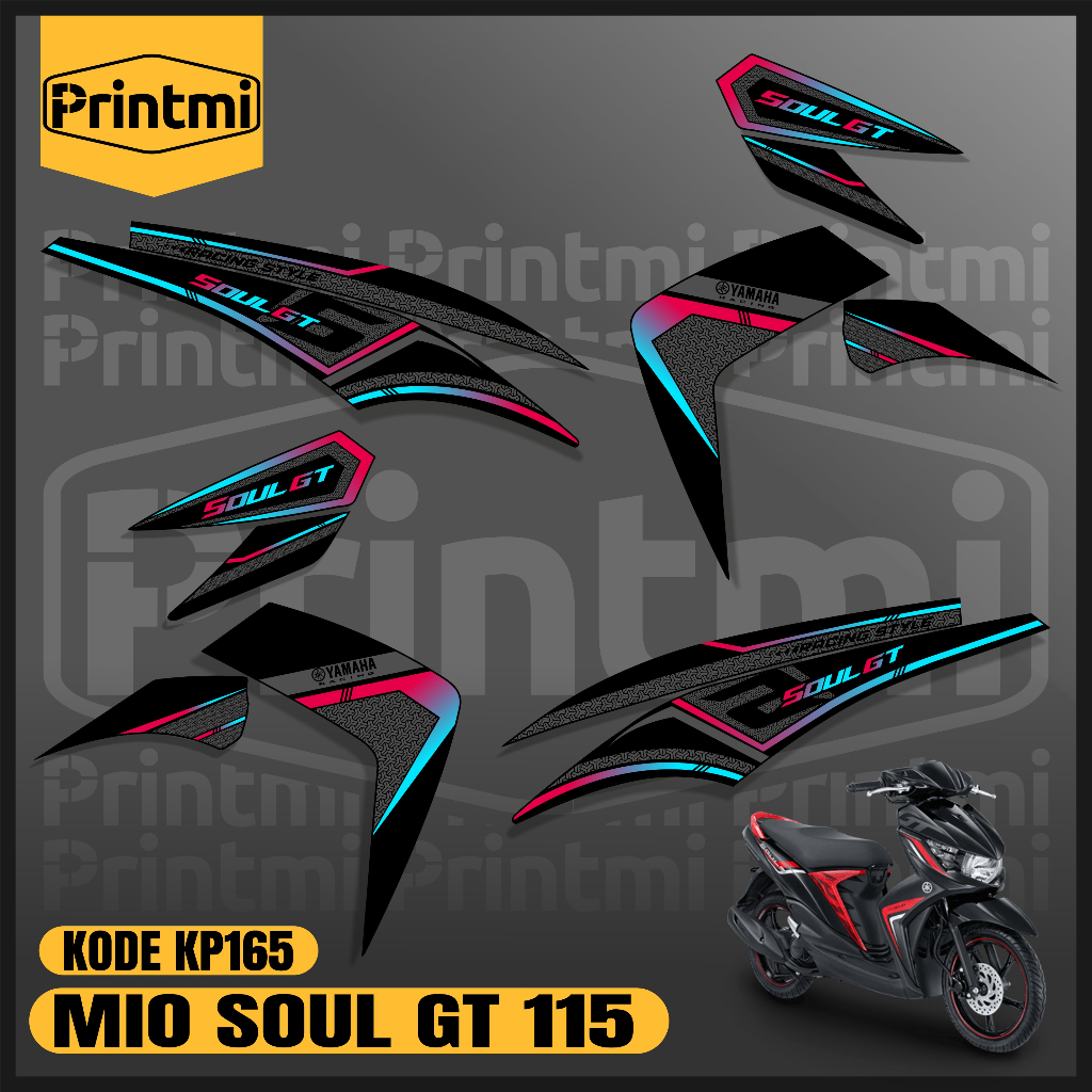 Jual Printmi Striping Stiker Motor Mio Soul GT 115 2012 2013 2014 ...