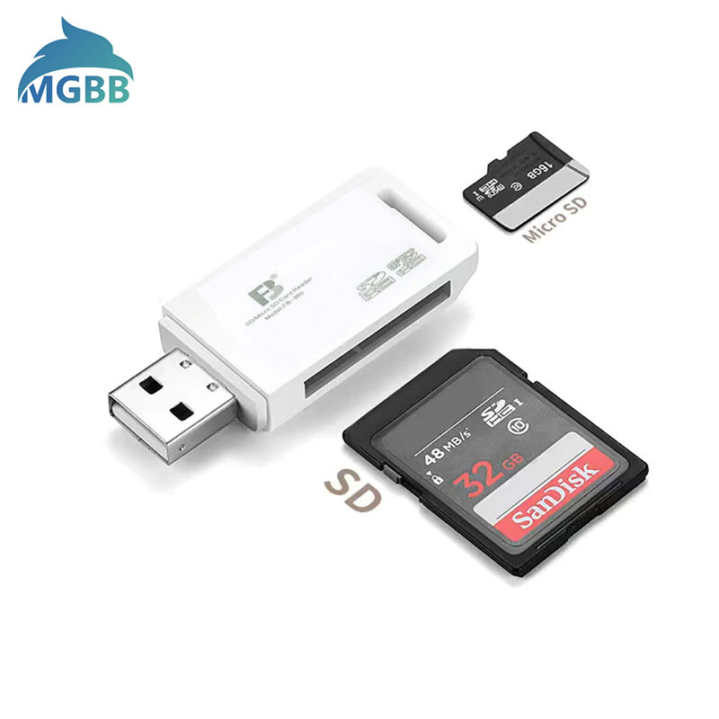 Jual Card Reader 2 in 1 USB 2.0 Fit For Micro SD Card / TF Memory Card ...