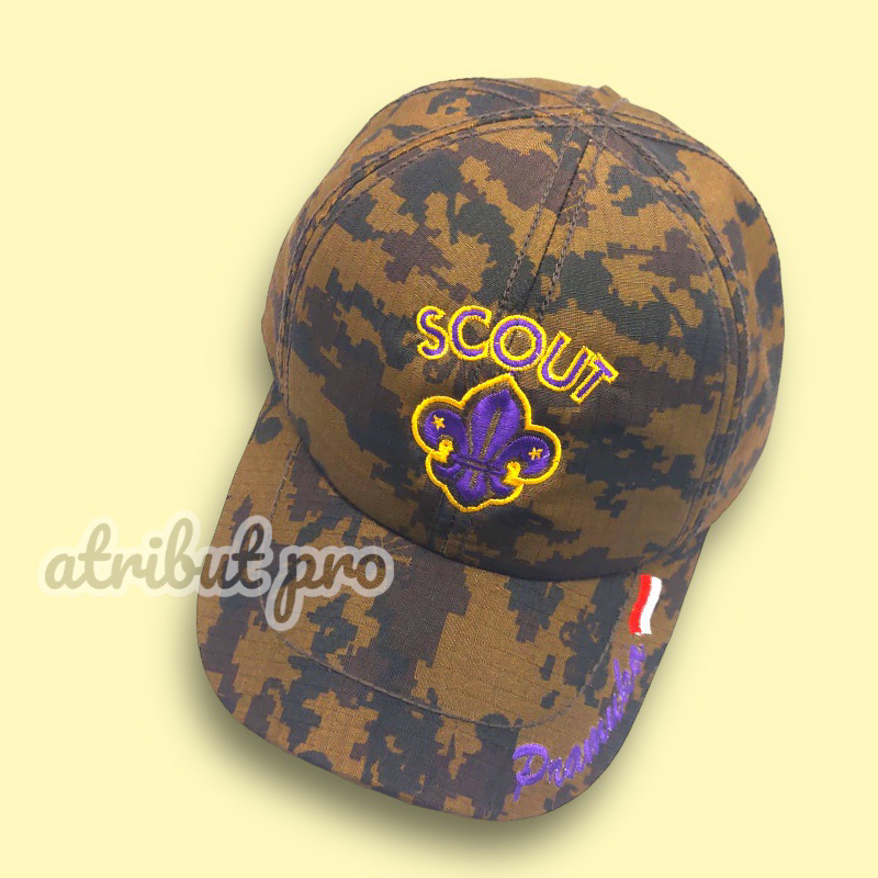 Jual TOPI PRAMUKA LORENG - TOPI LAPANGAN PRAMUKA -SCOUT LOGO BORDIR ...