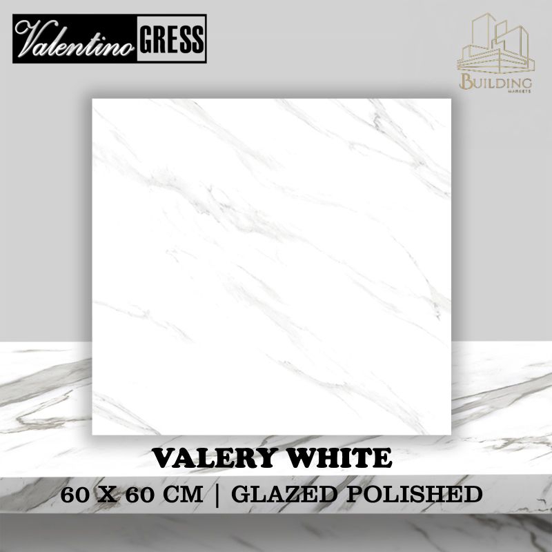 Jual Granite Lantai 60x60 VALERY WHITE/GLOSSY/VALENTINO GRESS | Shopee ...