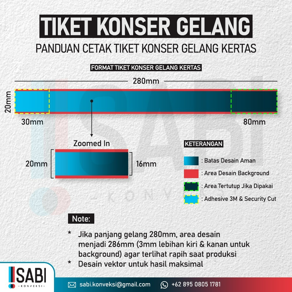 Jual CUSTOM TIKET GELANG KONSER BAHAN ART PAPER CETAK TIKET GELANG ...