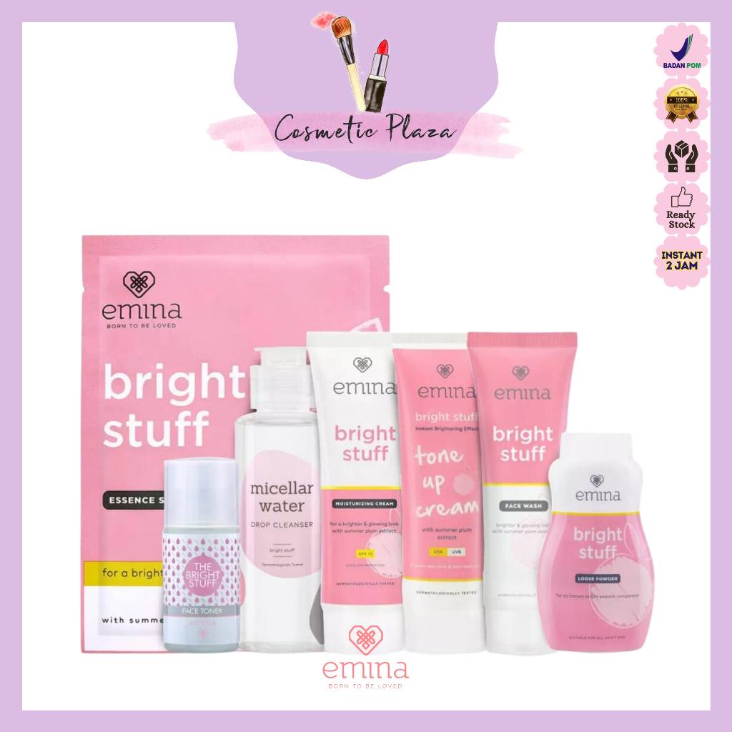 Jual EMINA Bright Stuff Series Face Wash Scrub Toner Powder ...