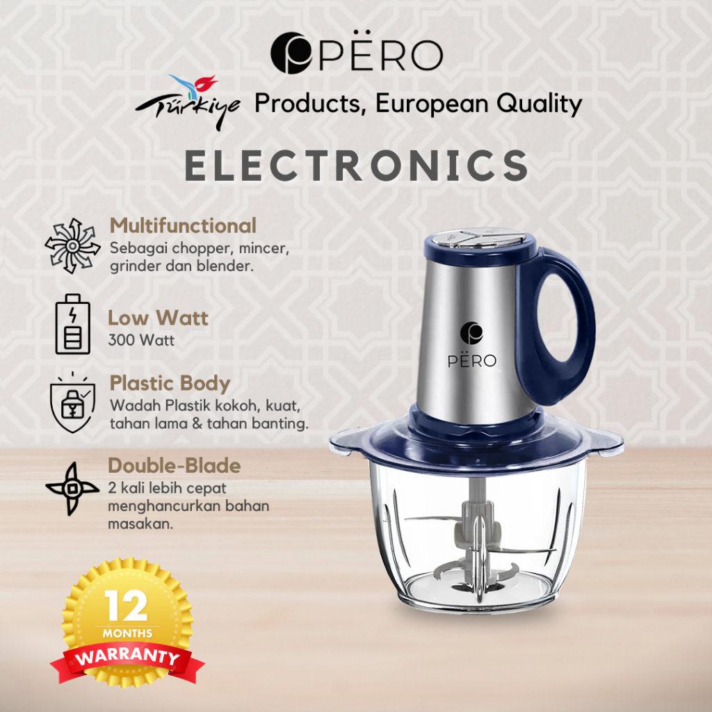 Jual Pero Chopper Multifunction Food Processor Low Watt / Blender ...