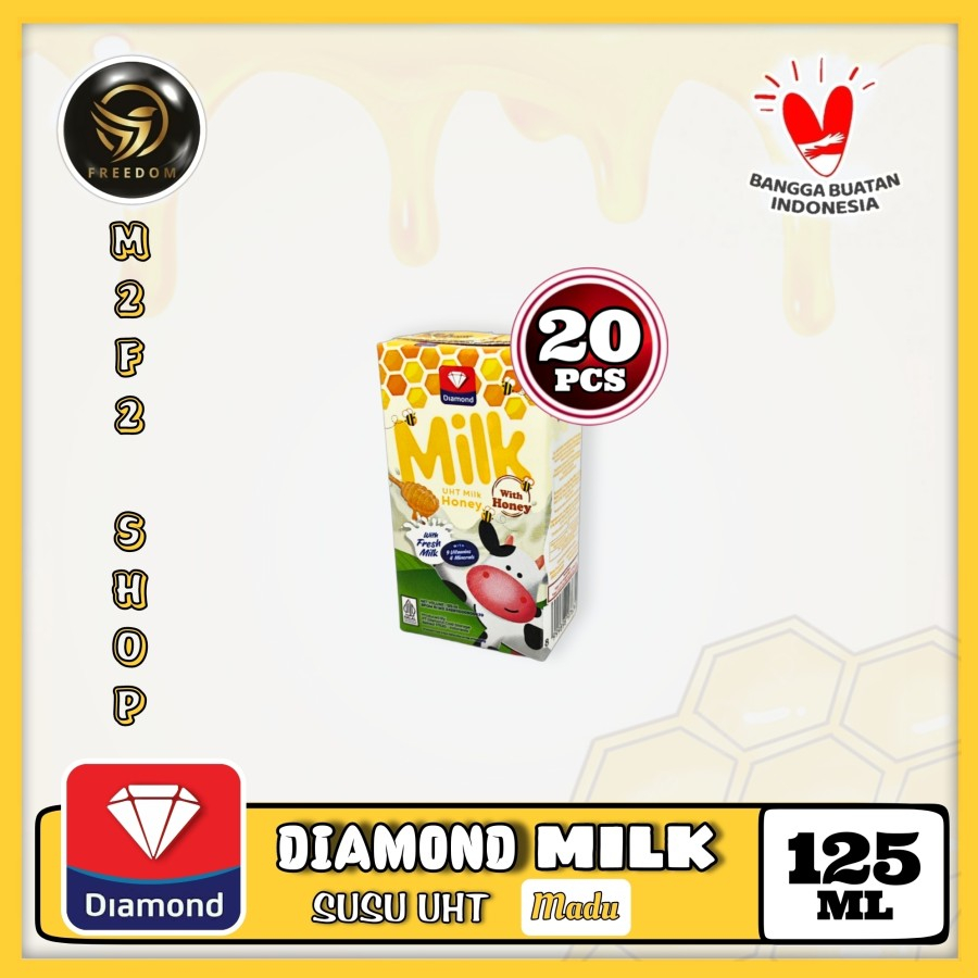 Jual DIAMOND MIlk Susu Kotak UHT Honey | Rasa Madu - 125 ml (Kemasan 20 ...