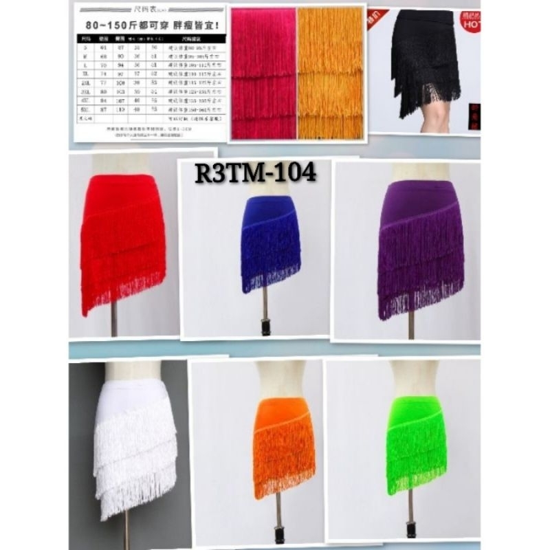 Jual Rok Rumbai Miring 3T (B) Rok Line Dance Belly Dance Salsa Latin ...