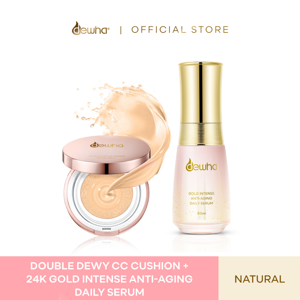 Jual Glow Up Bundle [Dewha Gold Intense Anti-Aging Daily Serum + Double Dewy CC cushion SPF30 ...