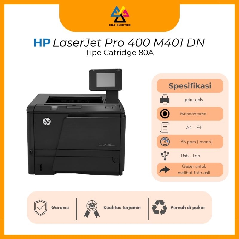 Jual printer hp laserjet Pro 400 M401 DN cetak bolak balik otomatis ...