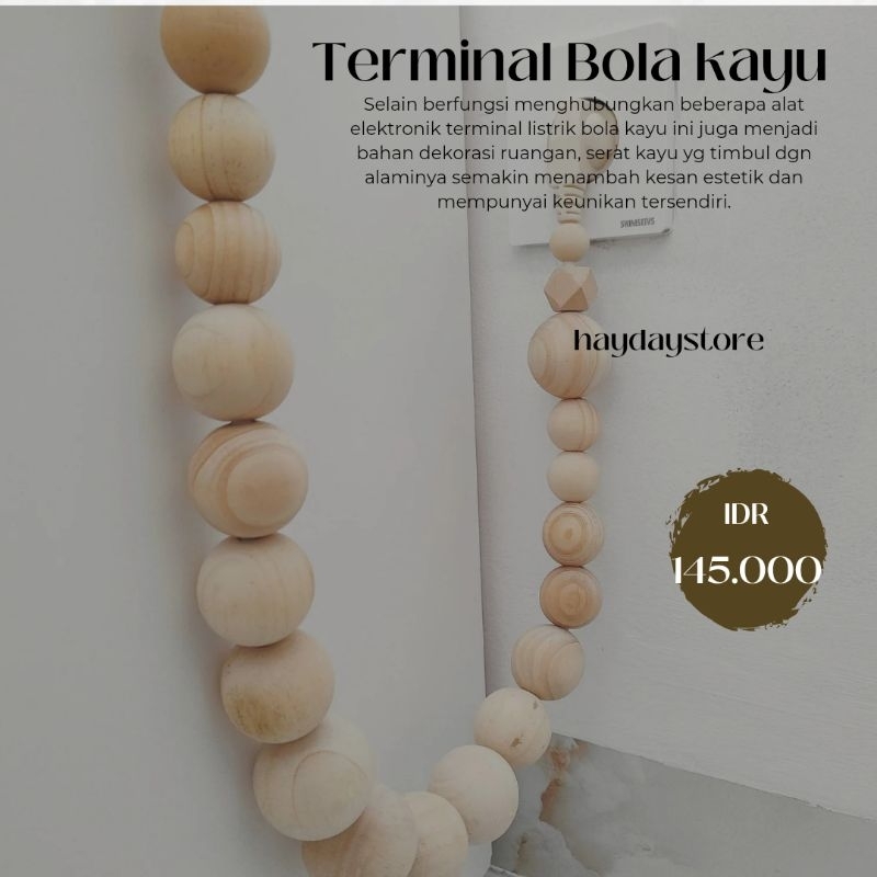 Jual TERMINAL LISTRIK BOLA KAYU UNIK & AESTHETIC | Shopee Indonesia