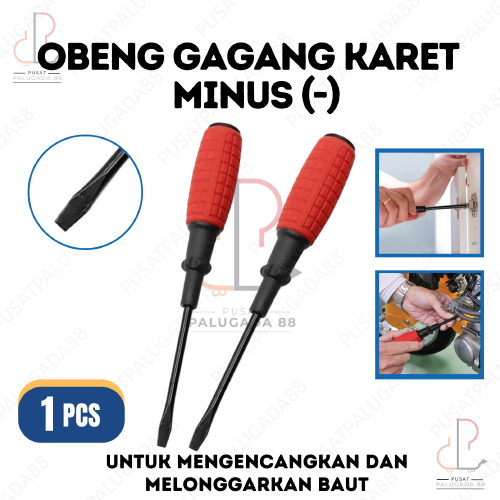 Jual Obeng Minus 8 Inch Anti Slip Obeng Mines - 8” In Magnet Gagang ...