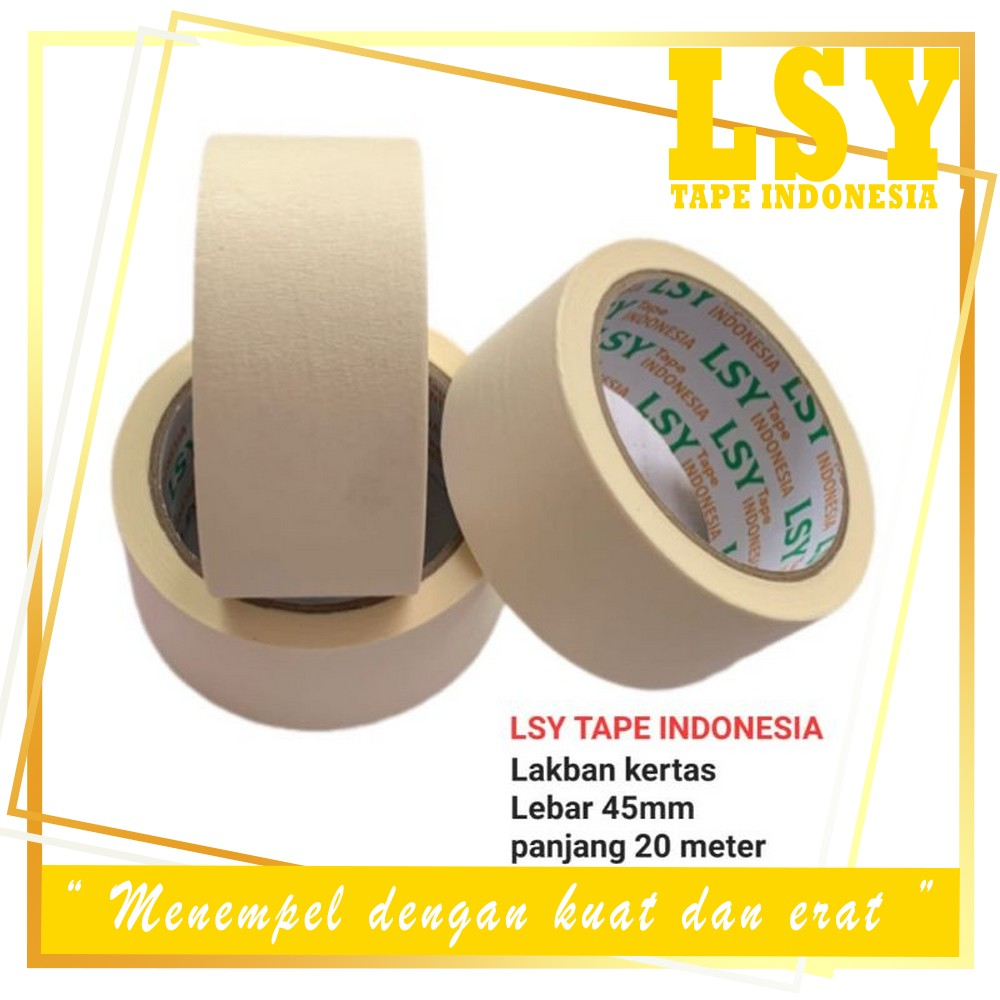 Jual LSY Masking Tape 45mm x 20meter Full | Lakban Kertas Serbaguna ( CHO ) | Shopee Indonesia