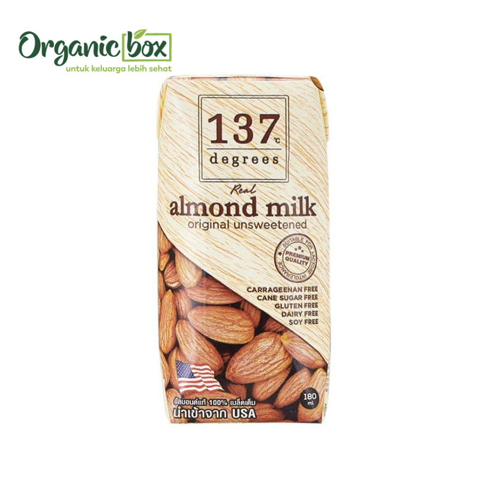 Jual 137 DEGREES ALMOND MILK ORIGINAL UNSWEETENED 180ML | Shopee Indonesia