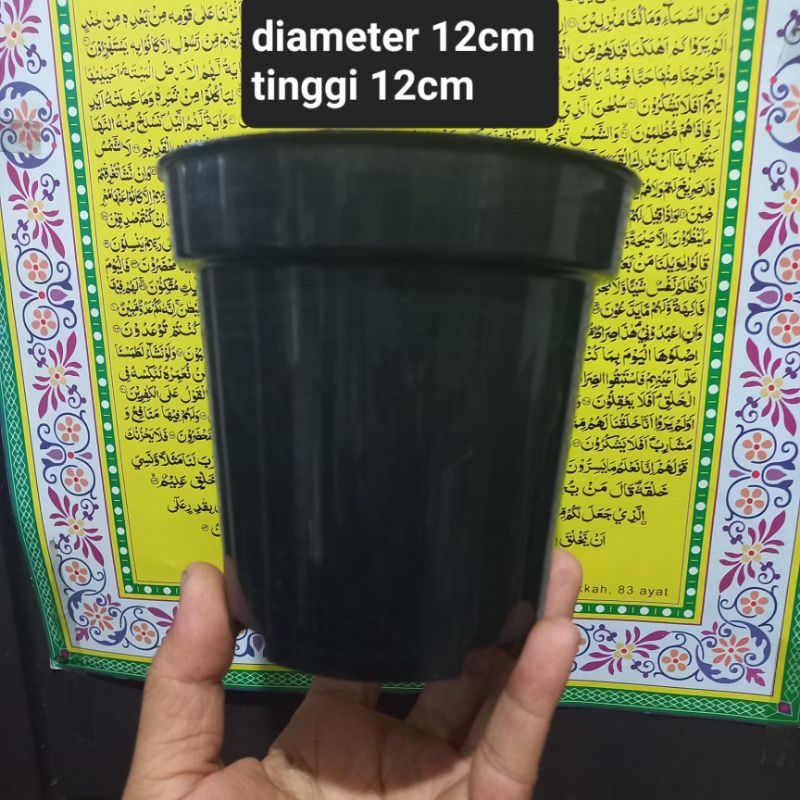Jual POT BUNGA TINGGI SRONDOL 12 HITAM | Shopee Indonesia