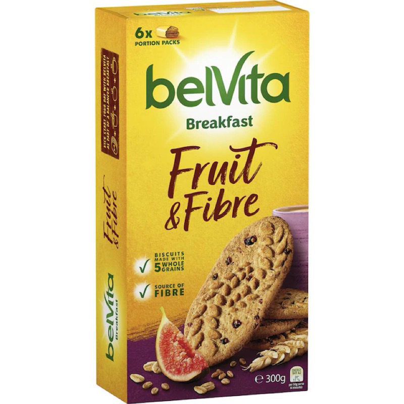 Jual Belvita Fruit & Fibre Breakfast Biscuits 6 Pack 300g - Australia ...