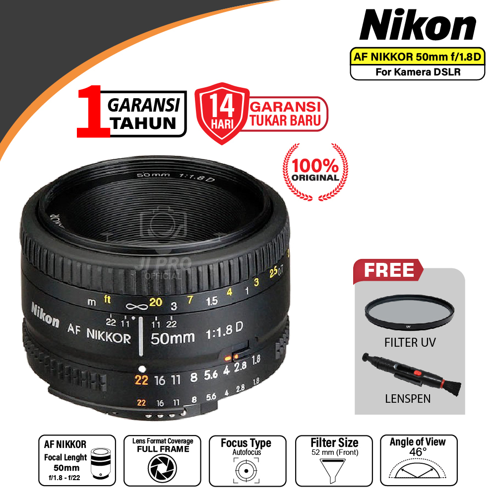 Jual Nikon AF NIKKOR 50mm f1.8D - Lensa Nikon 50mm F1.8 D For Kamera DSLR | Shopee Indonesia