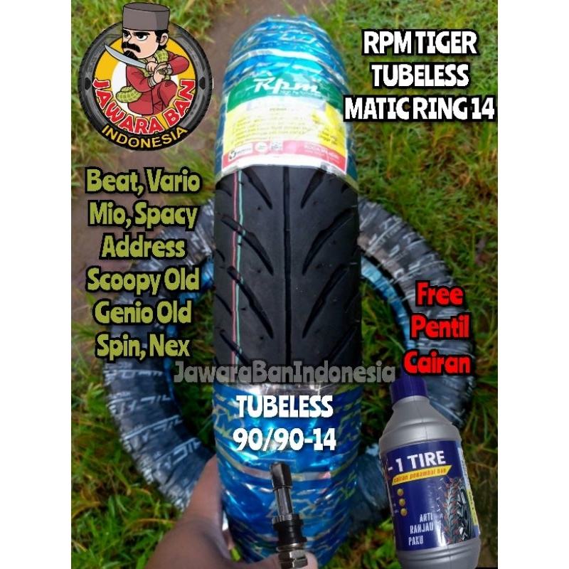 Jual Ban Motor Matic Tubeless Ring 14 Merk RPM Motif Tiger Untuk Motor ...