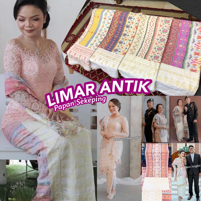 Jual Songket Limar Antik Papan Sekeping Putih cream /songket tenun asli ...