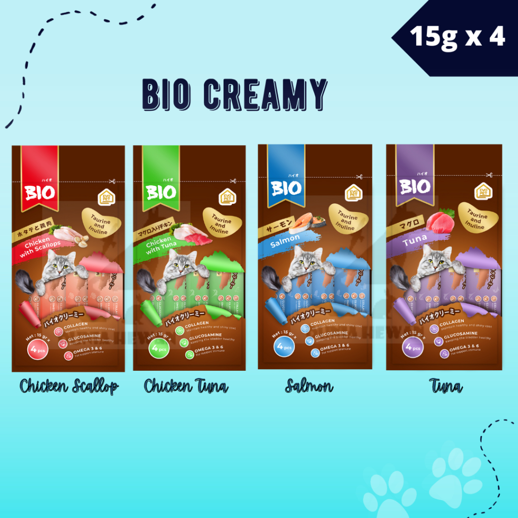 Jual Snack/Treat/Cemilan Kucing (Cat) Bio Creamy 4x15gr 4x15g PER BOX ...