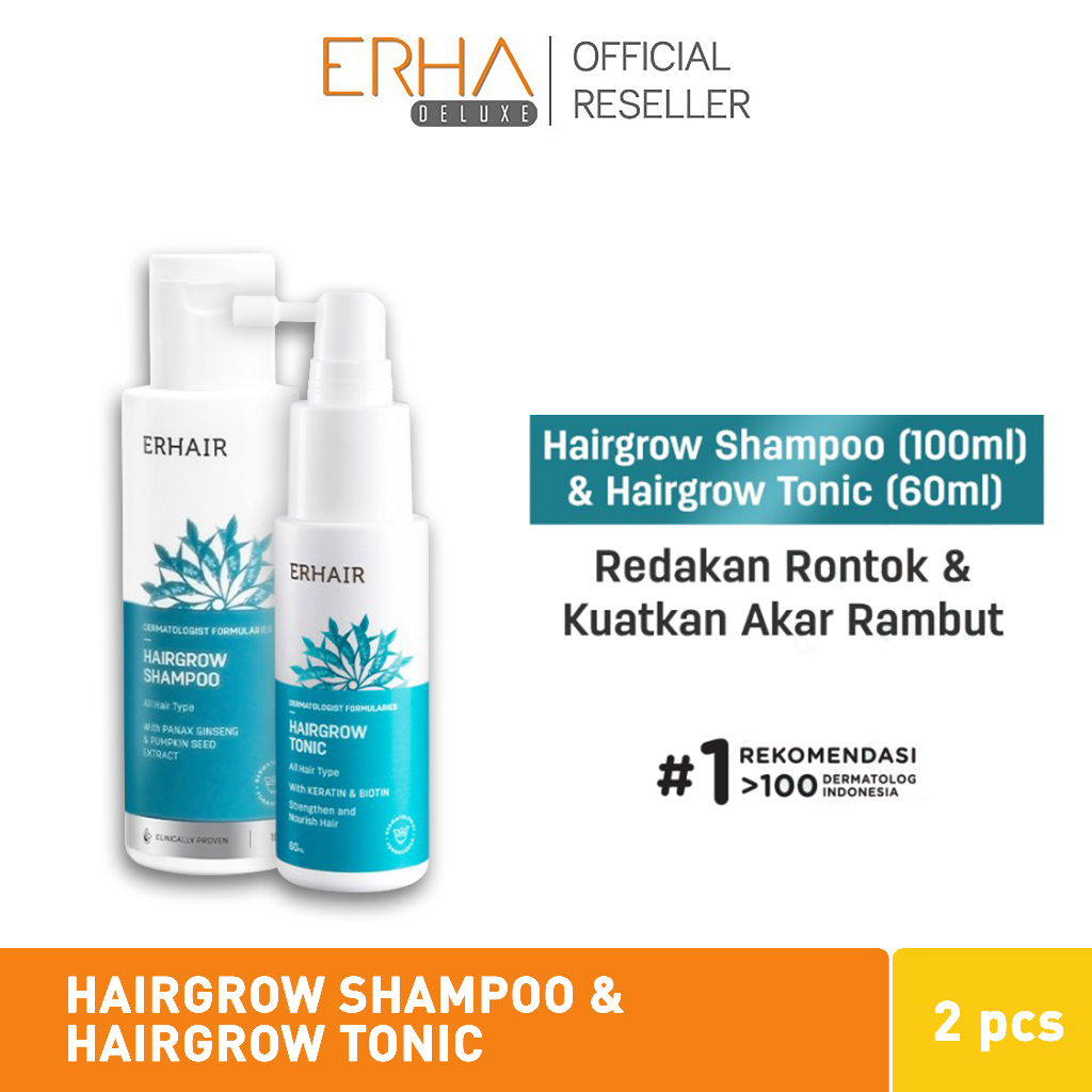 Jual ERHAIR Penumbuh Rambut Rontok - ERHA Hairgrow Shampoo 100 ml ...
