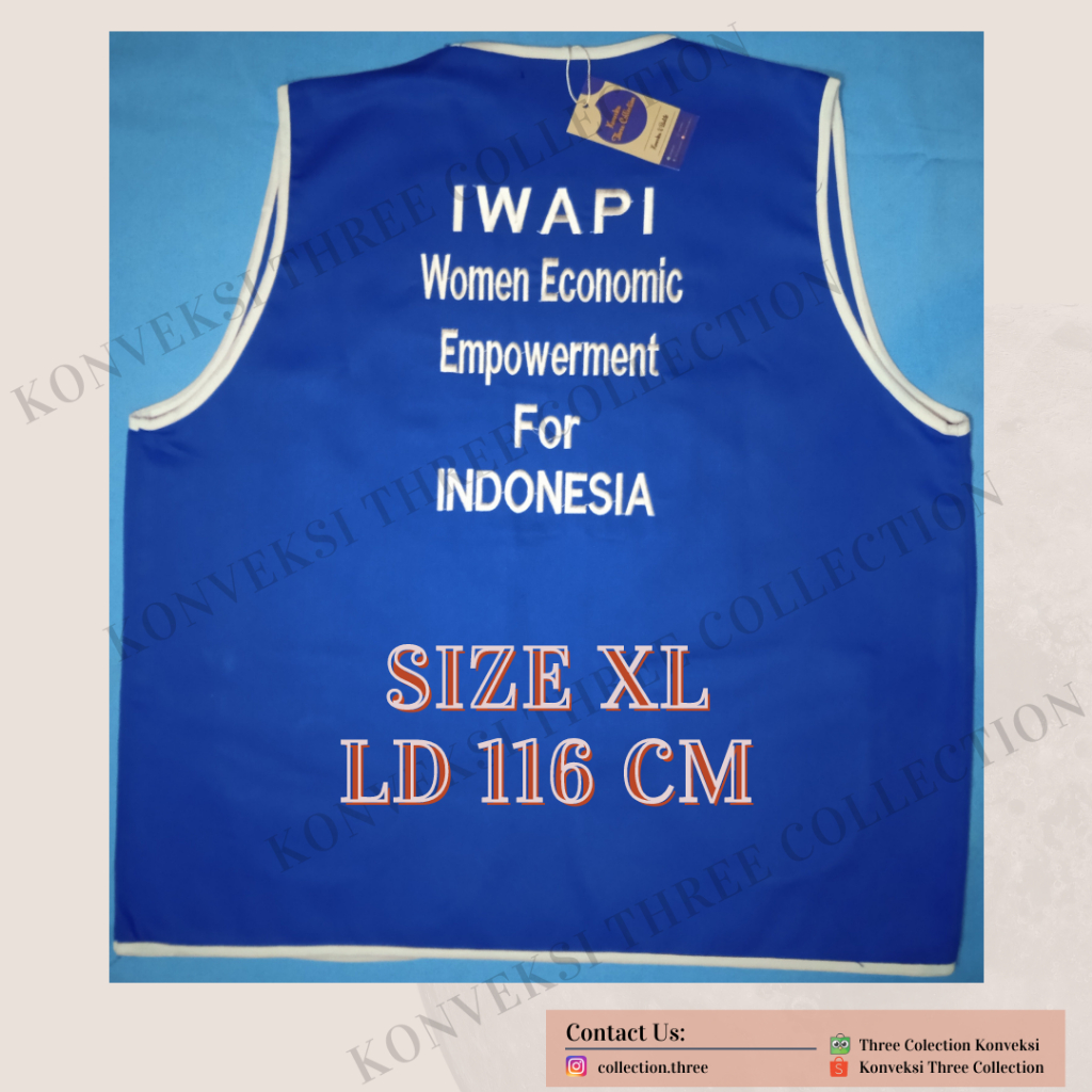 Jual Rompi Vest IWAPI Rompi Bordir Langsung Rompi Kerja Kantor Seragam ...