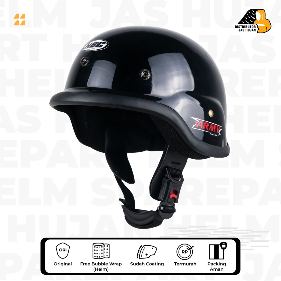 Jual Helm HBC Army Helm Chip Hitam Doff/Hitam Glossy | Shopee Indonesia