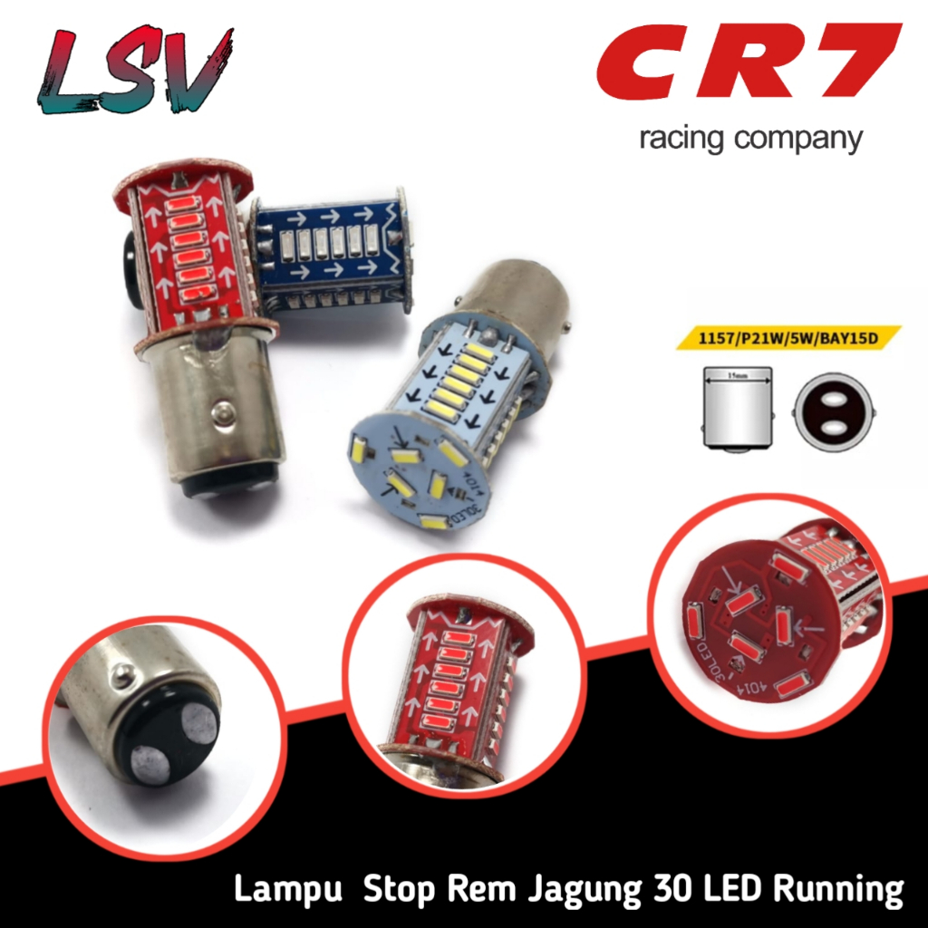 Jual Lampu Stop Rem Model Jagung 30 Mata LED Running Motor Mobil ...