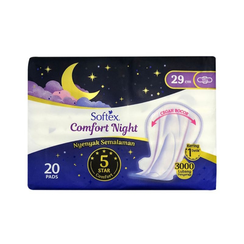Jual Softex Comfort Night Pembalut 29 cm 20 pcs | Shopee Indonesia