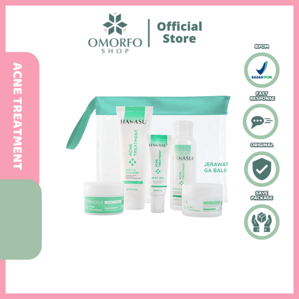 Jual ️Omorfo ️ Rangkaian Hanasui Acne Treatment Series | Facial wash ...