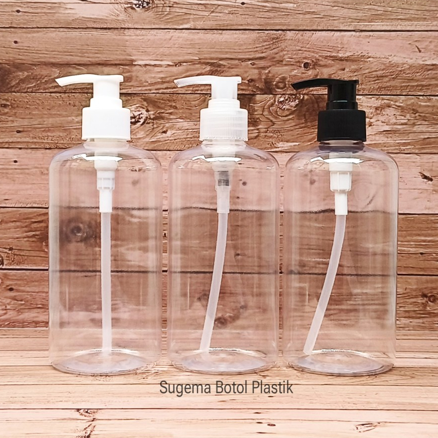 Jual Botol Plastik Pet 500ml Br Neck 28mm Bening Tebal Tutup Pump Lotion / Botol Pump 500ml ...