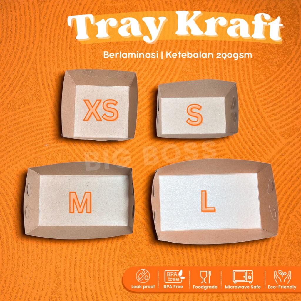 Jual [SISTEM SELIP] Paper Tray Kraft Coklat Laminasi Food Grade ...