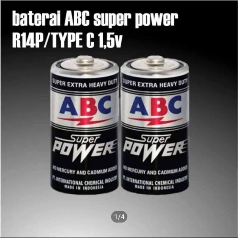Jual BATERAI ABC SUPER POWER R14 KEMASAN 2 PCS ORIGINAL 100% | Shopee ...
